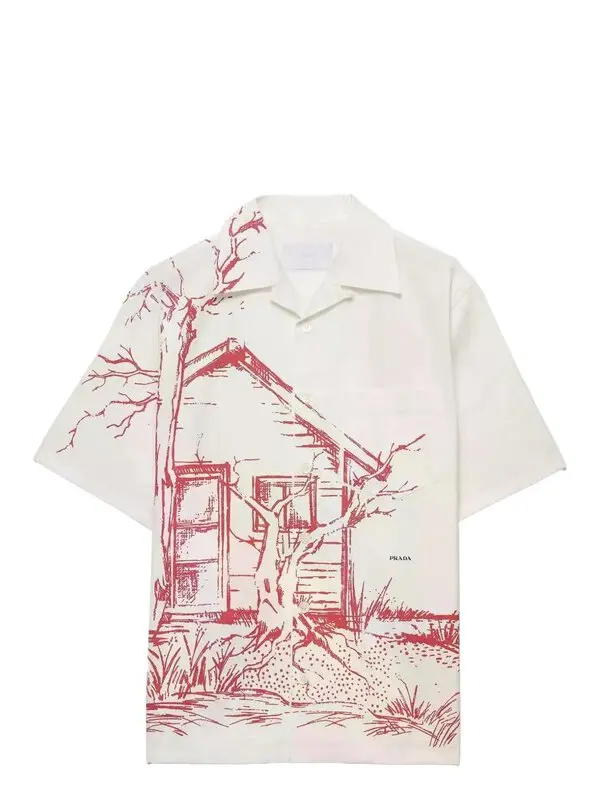 Prada Printed Bowling Shirt - White