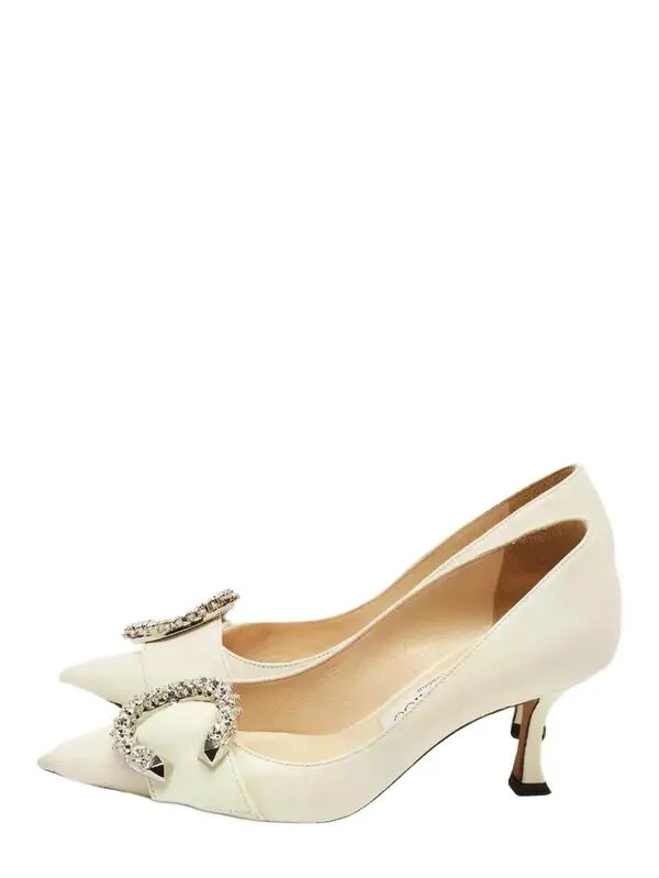 JIMMY CHOO Melva Crystal-embellished Pumps - Neutrals
