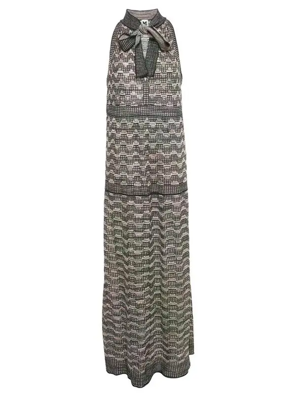 Missoni Knit Tie-neck Maxi Dress - Black