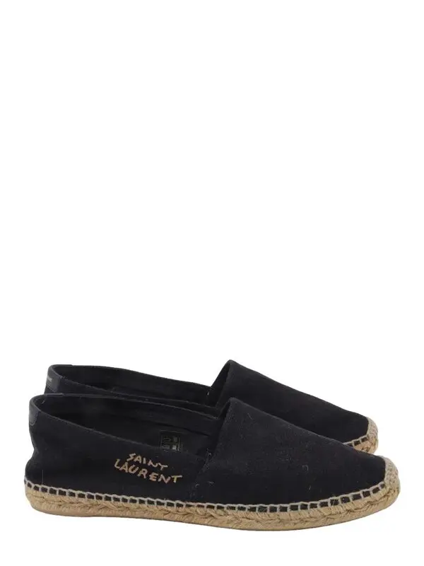 Saint Laurent Logo-embroidered Canvas Espadrilles - Black