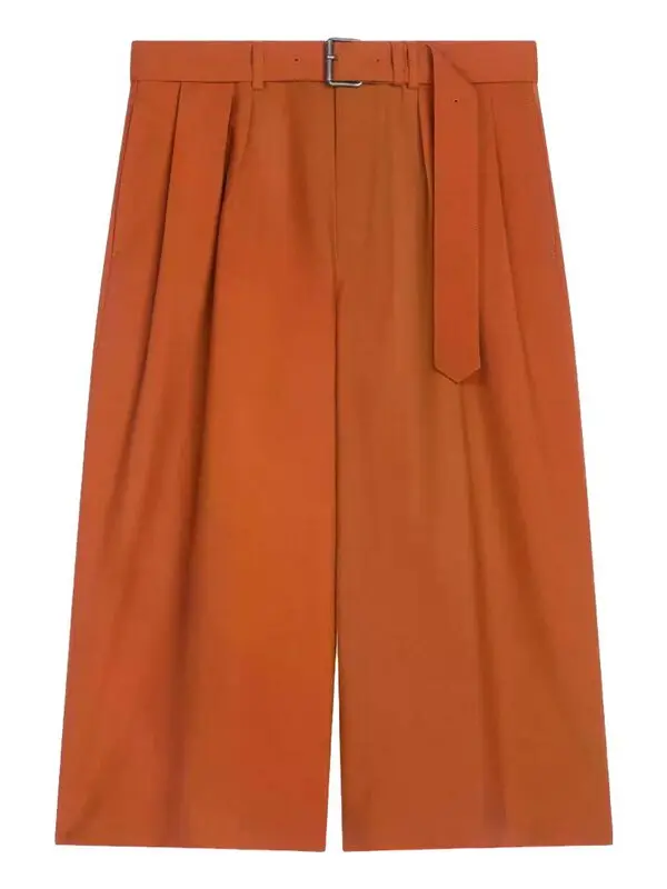 Dries Van Noten Belted Wool Shorts - Orange