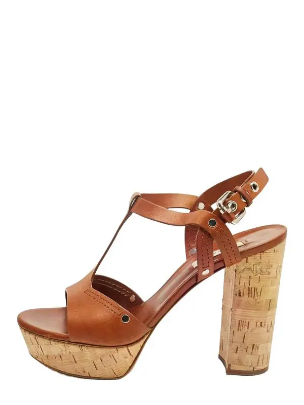 Casadei T-strap Platform Sandals - Brown