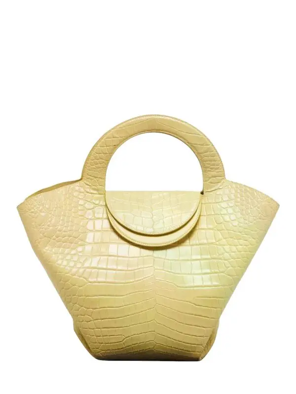 Bottega Veneta Crocodile-embossed Tote Bag - Yellow