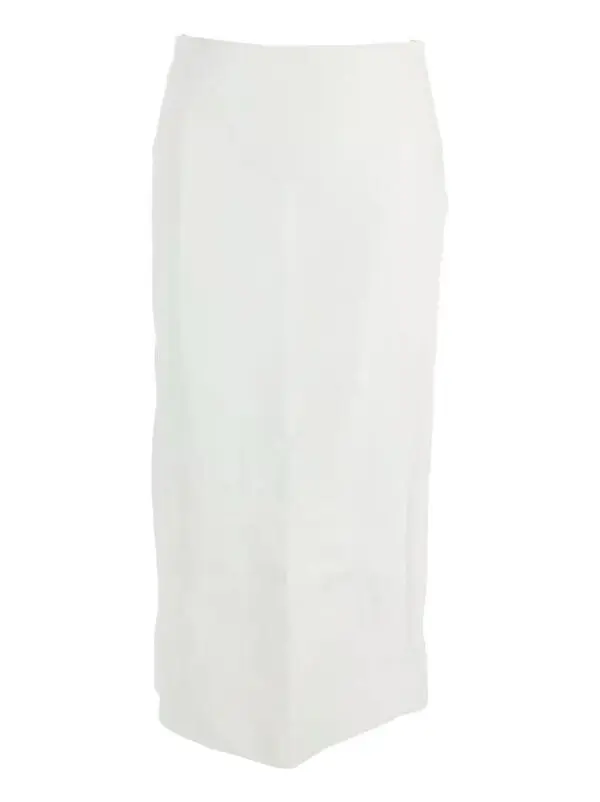 THE ROW High-waisted Slit Leather Midi Skirt - White