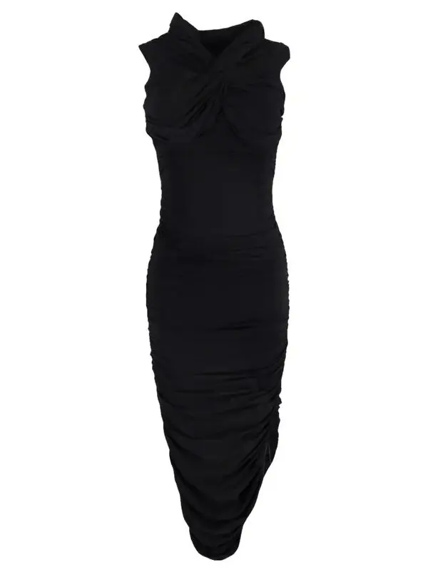 Khaite Side-split Midi Dress - Black