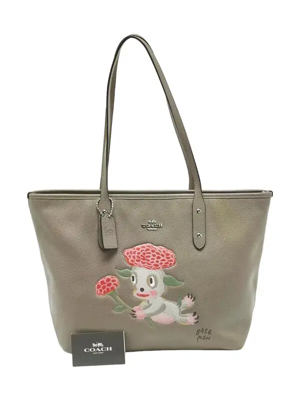 COACH® Leather Illustration Tote Bag - Grey