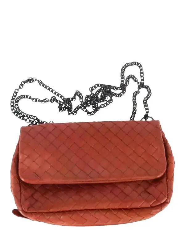 Bottega Veneta Baby Olimpia Woven Chain Shoulder Mini Bag - Orange