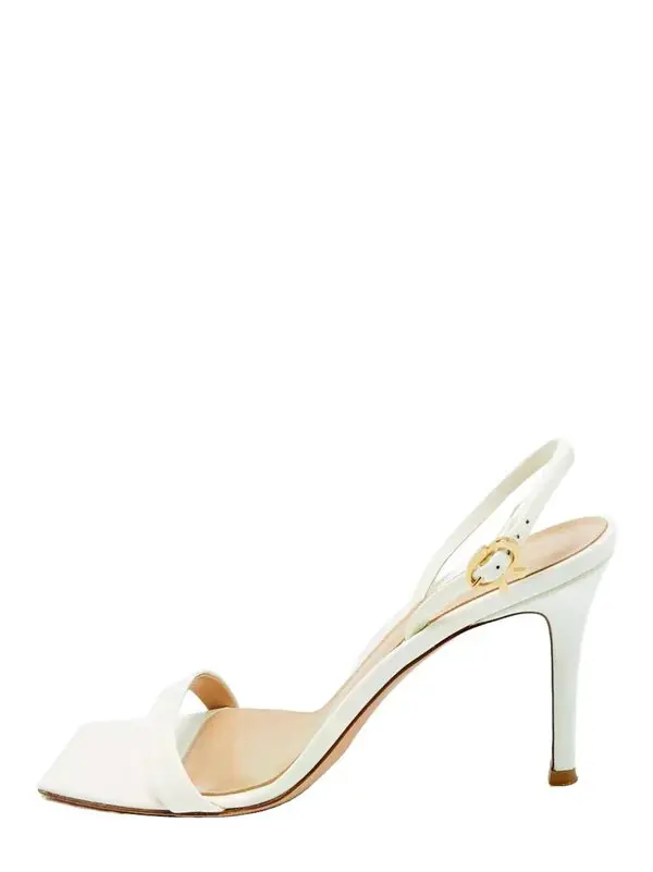 GIANVITO ROSSI Ribbon Stiletto Sandals - White