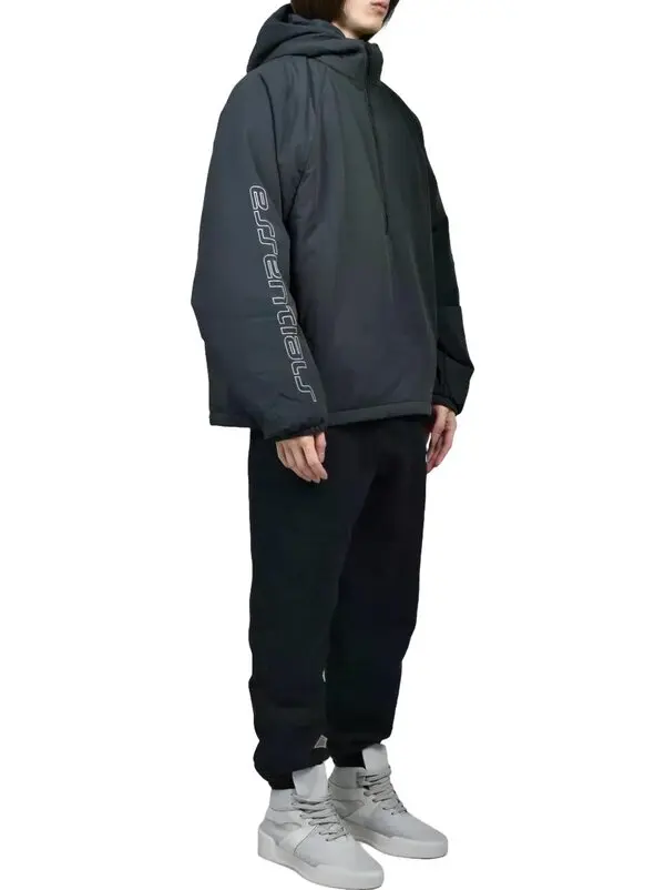 Fear Of God Hooded Half-zip Jacket - Black
