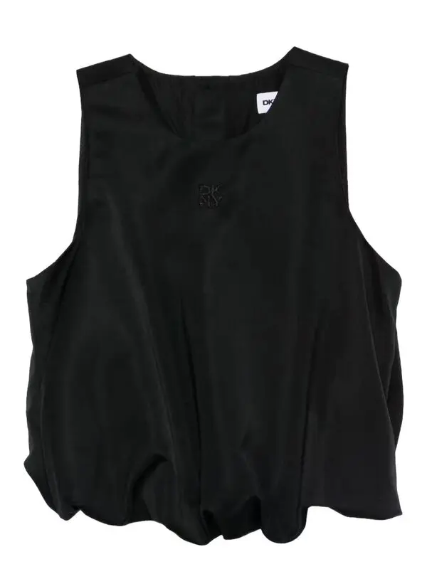 Dkny Sleeveless Bubble Tank Top - Black