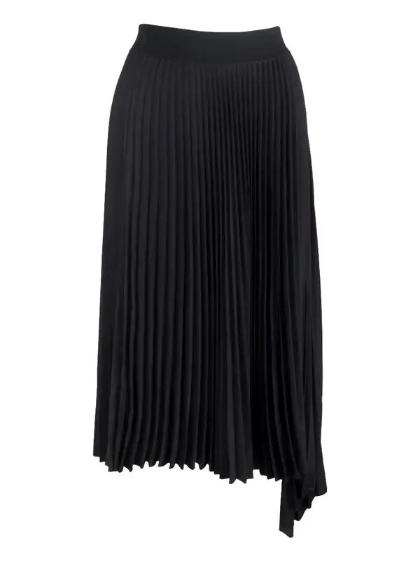 JOSEPH Asymmetric Pleated Skirt - Black