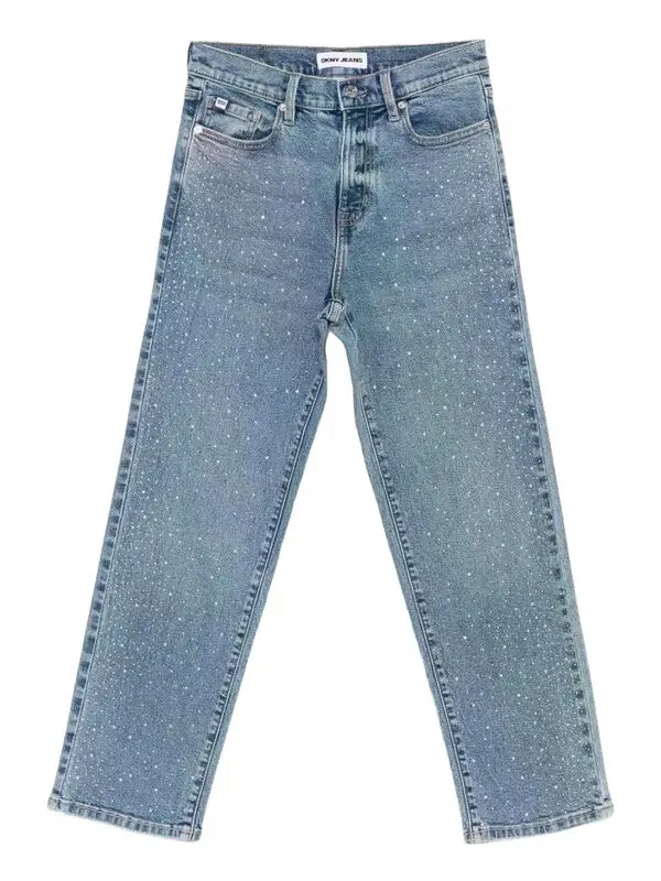 Dkny Embellished High-rise Jeans - Blue