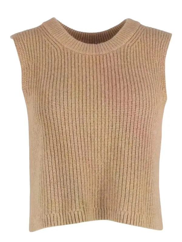 Altuzarra Sleeveless Ribbed Knit Top - Brown