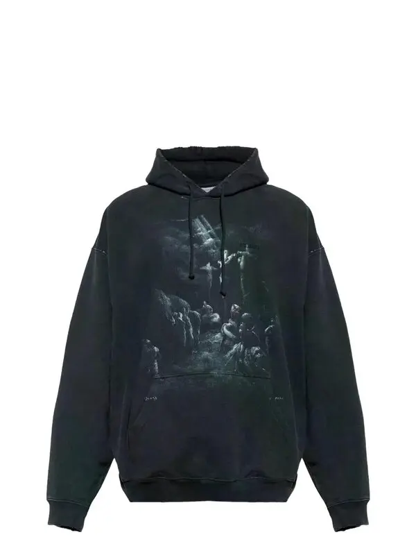 Vetements Graphic Print Hoodie - Black