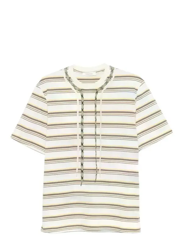 CRAIG GREEN Striped Trek-lace T-shirt - Neutrals
