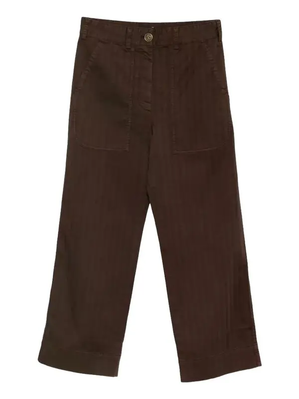 Etro Patch-pocket Herringbone Trousers - Brown