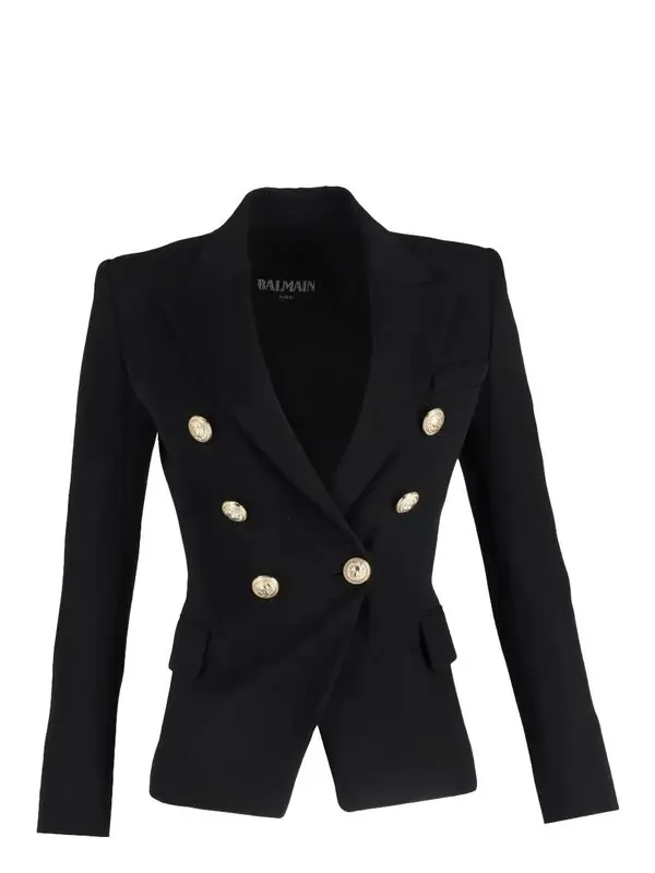 Balmain Double-breasted Peak-lapel Blazer - Black