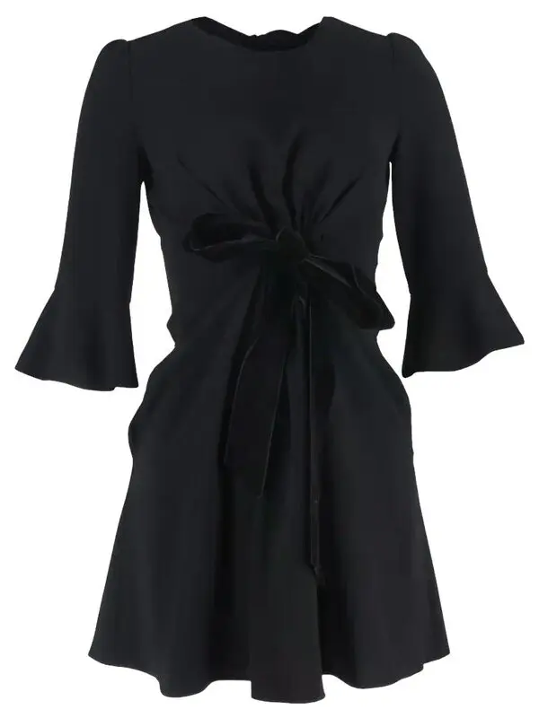 Diane Von Furstenberg Vintage Bow-detail Mini Dress - Black