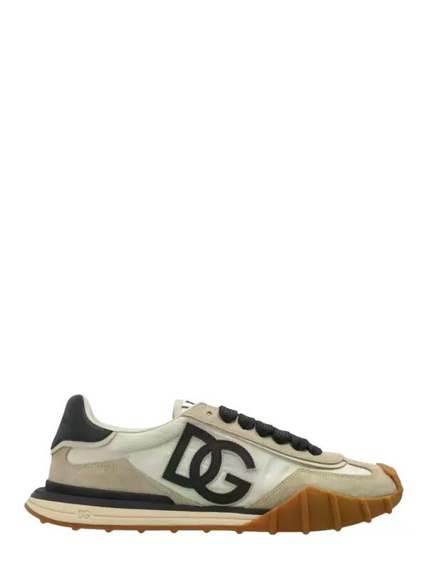 Dolce & Gabbana Leather Sneakers With Logo Appliqu - White