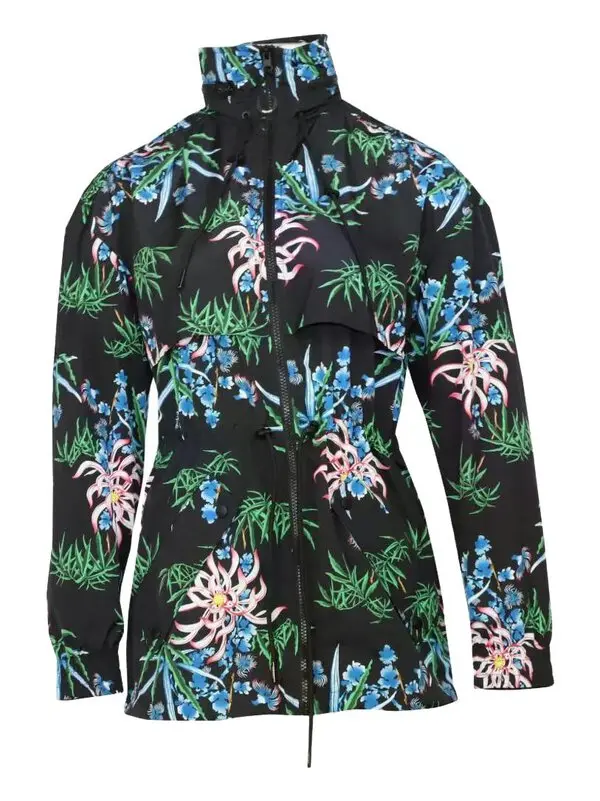 Kenzo Sea Lily-print Hooded Jacket - Black