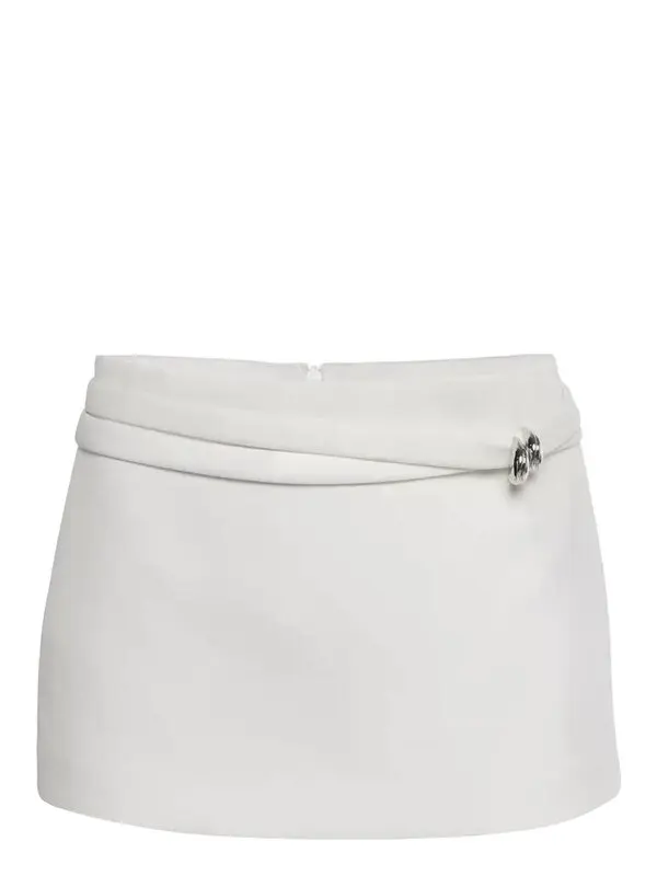 CHATS BY C.DAM Strap-detail Gabardine Mini Skirt - White