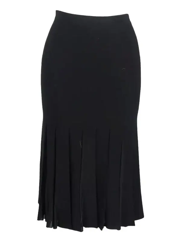 Theory Pleated A-line Midi Skirt - Black