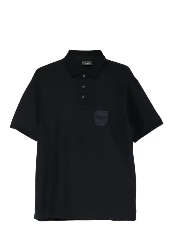 Emporio Armani Logo-patch Polo Shirt - Blue