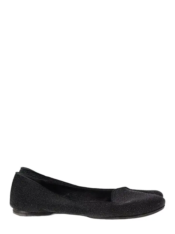 Saint Laurent Glittering Leather Slip-on Flats - Black