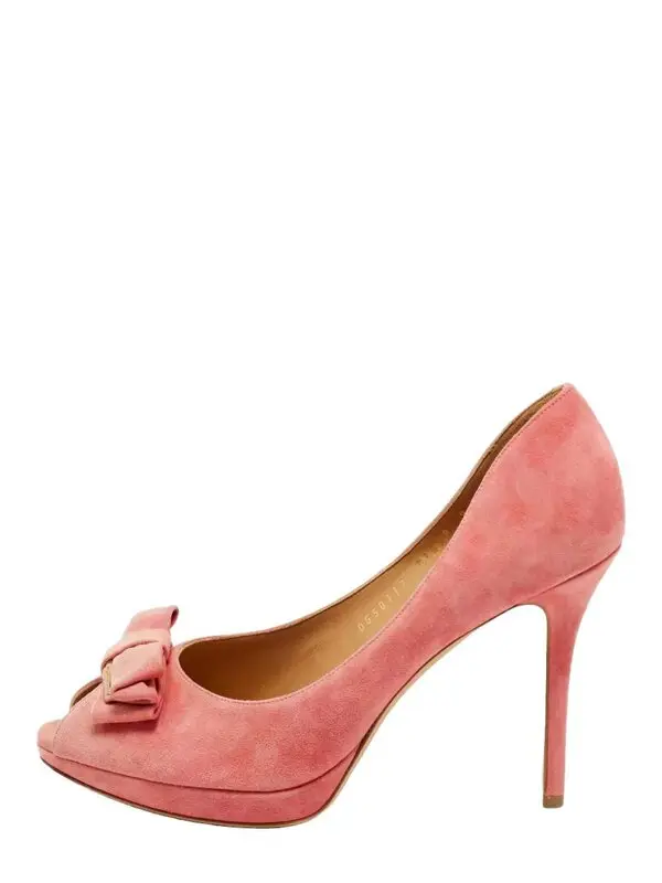 FERRAGAMO Peep-toe Bow Pumps - Pink