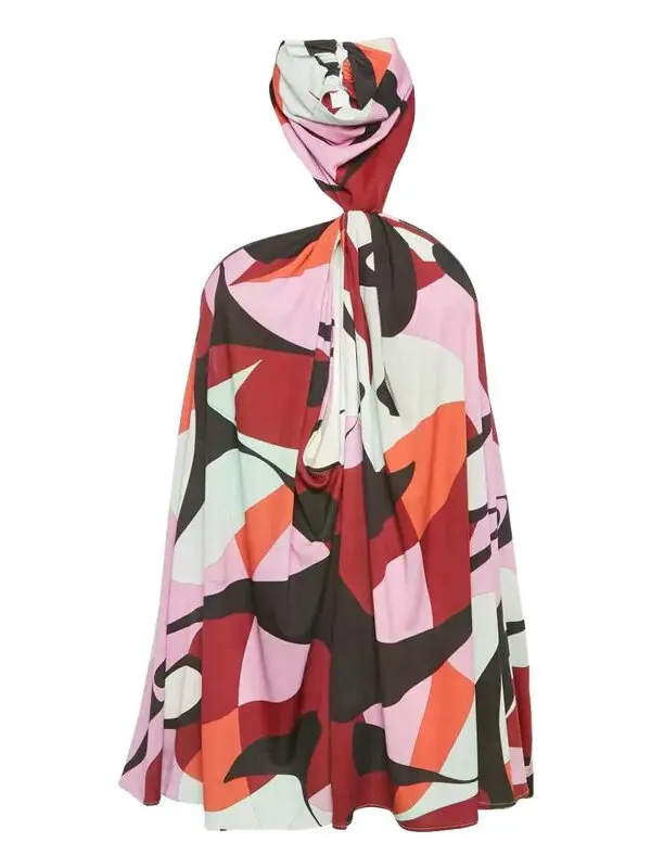 Emilio Pucci High-neck Abstract-print Top - Red