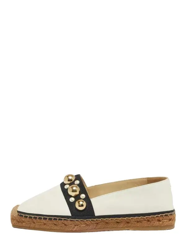 JIMMY CHOO Stud-embellished Espadrilles - White