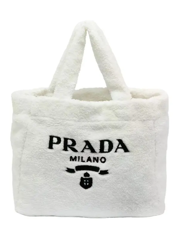Prada Logo Tote Bag - White