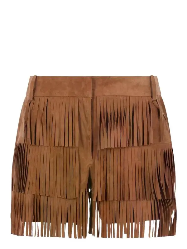 Federica Tosi Fringed Shorts - Brown