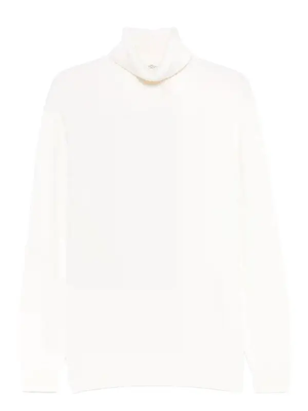 KANGRA Turtleneck Knitted Sweater - White