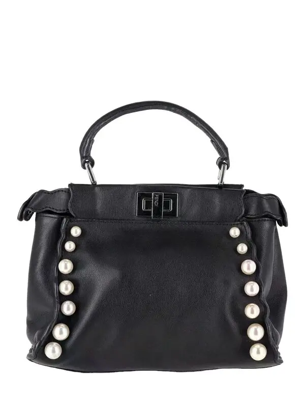 Fendi Mini Peekaboo Pearl Tote Bag - Black
