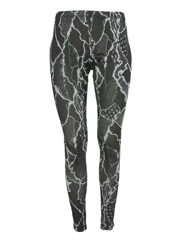 Alexander McQueen Snakeskin-print Leggings - Black