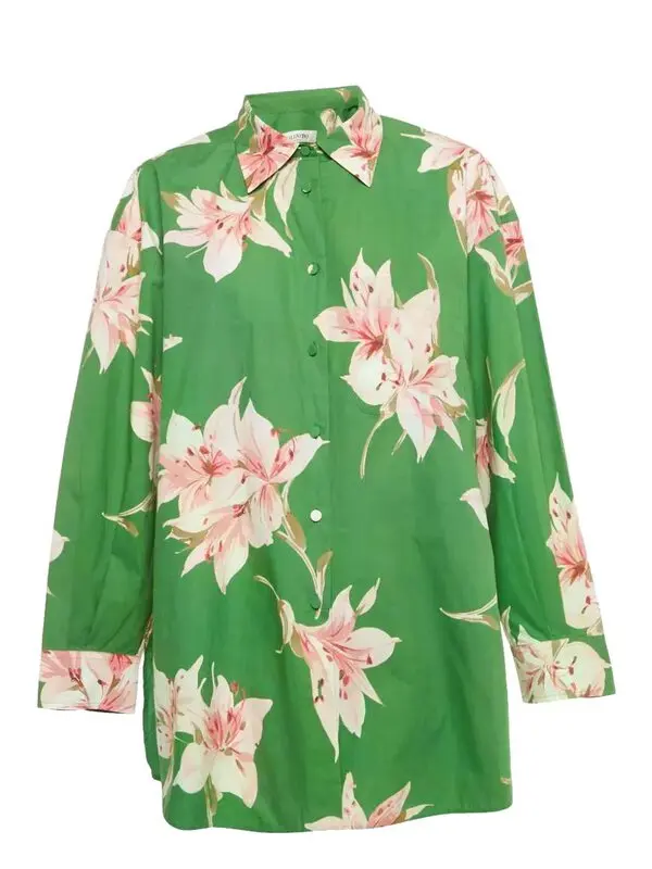 Valentino Garavani Floral Cotton Top - Green