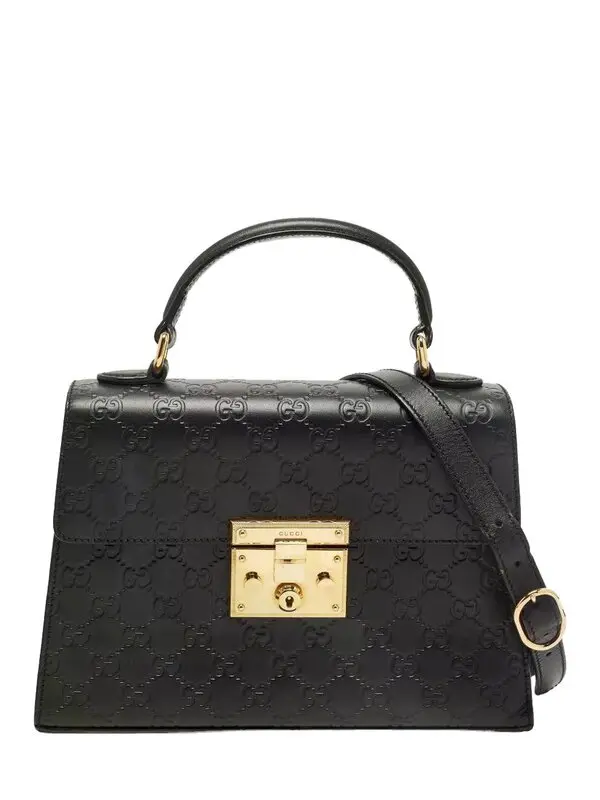 Gucci Padlock Leather Top-handle Tote Bag - Black