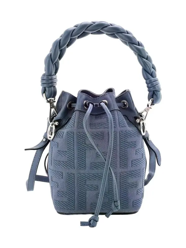 Fendi Mon Tresor Zucca Embroidered Canvas Mini Bucket Bag - Blue