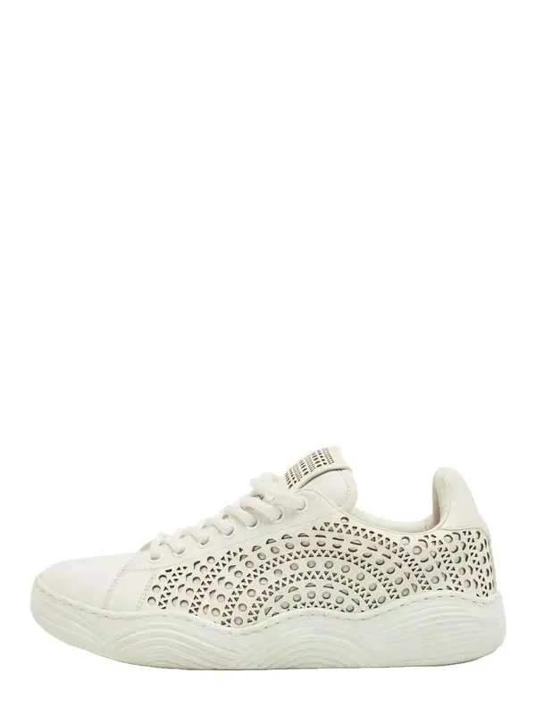 Alaïa Vienne Leather Cutout Sneakers - White