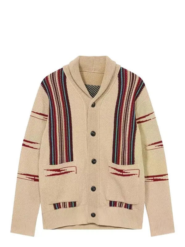 FORTELA Henryc First Nations Motif Cardigan - Neutrals