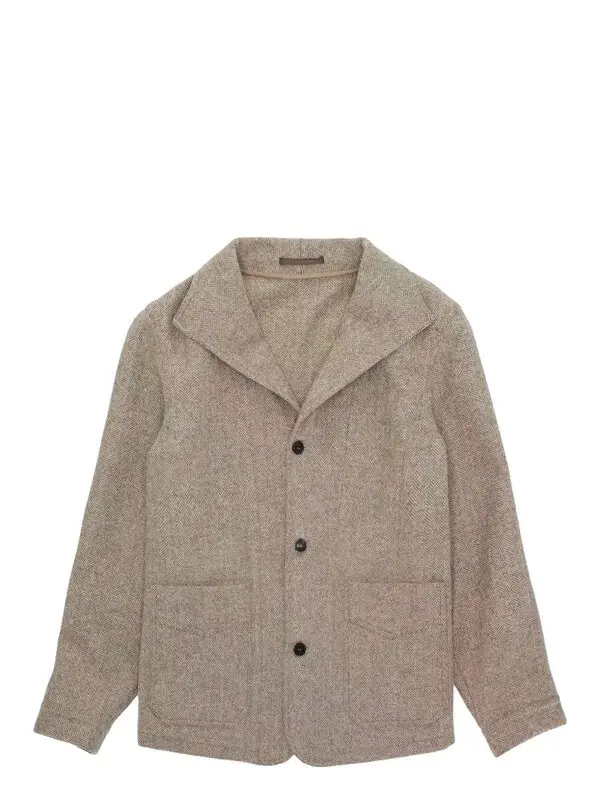 FORTELA Scotland Herringbone Wool Jacket - Neutrals