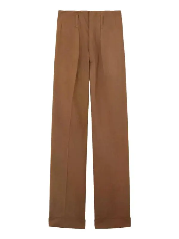 FORTELA Farrah Pleated High-waisted Trousers - Brown