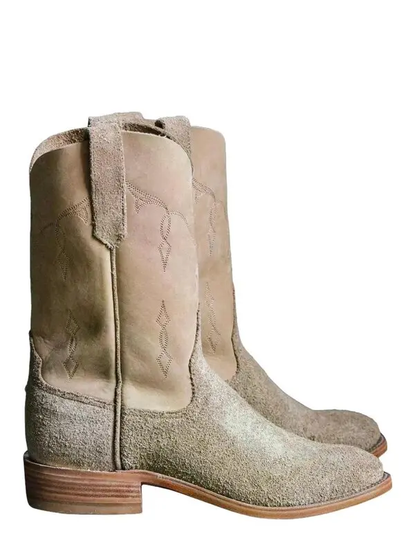 FORTELA Rios Suede Cowboy Boots - Neutrals