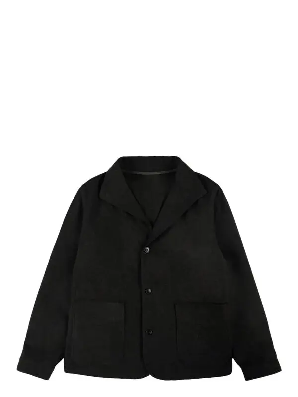 FORTELA Scotland Herringbone Patch-pocket Jacket - Black