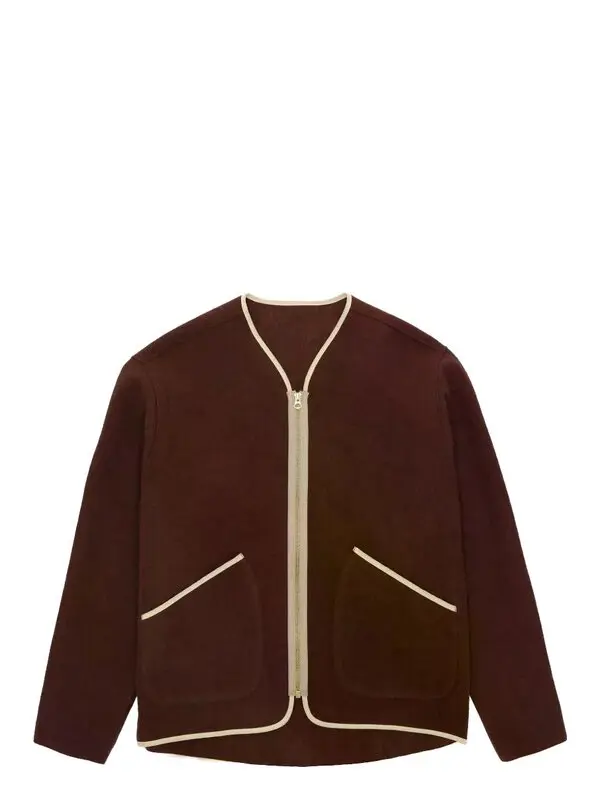 FORTELA Contrast-trim Wool Jacket - Brown
