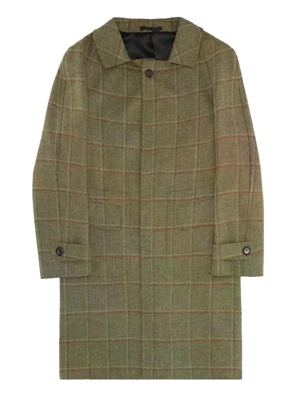 FORTELA Amadeo Plaid Single-breasted Coat - Green