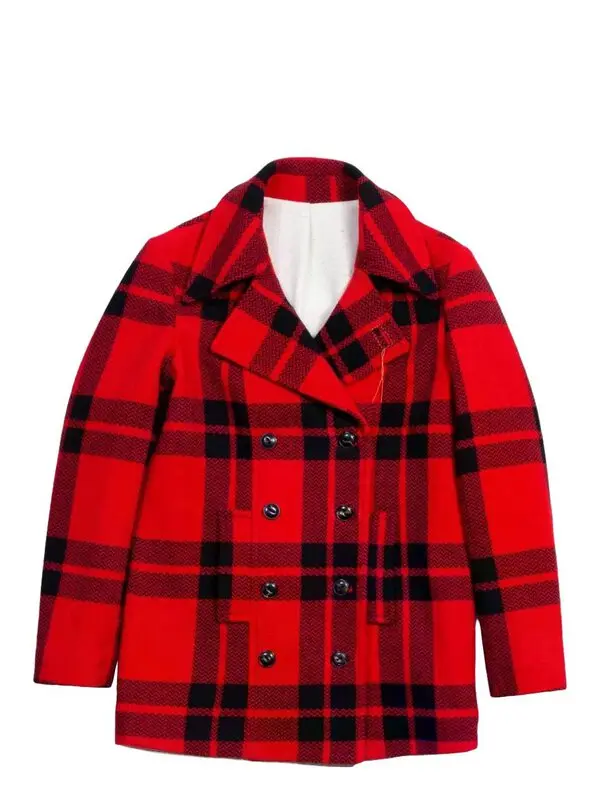 FORTELA Francoise Double-breasted Checked Coat - Red