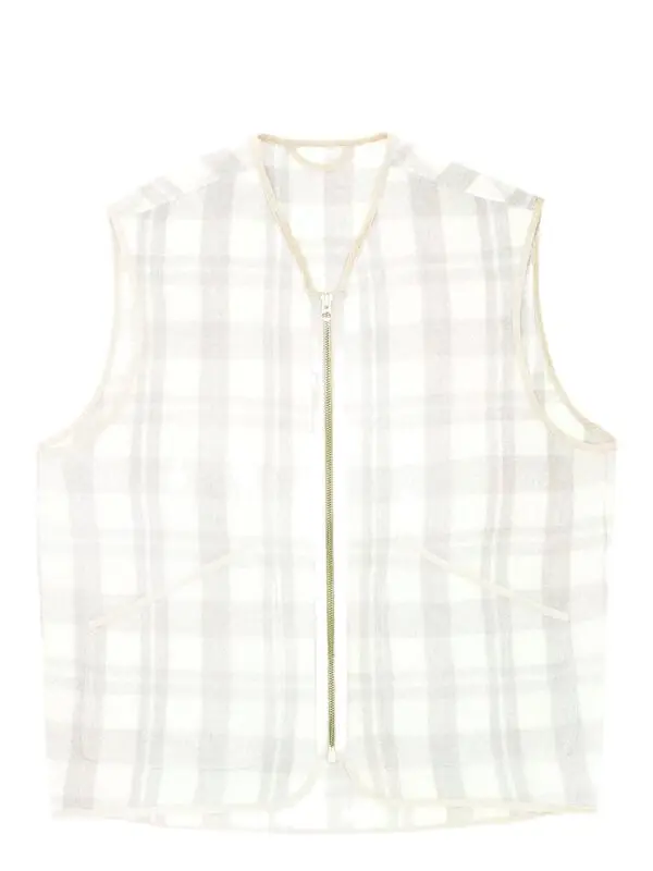 FORTELA Check-pattern Zip-up Gilet - Neutrals