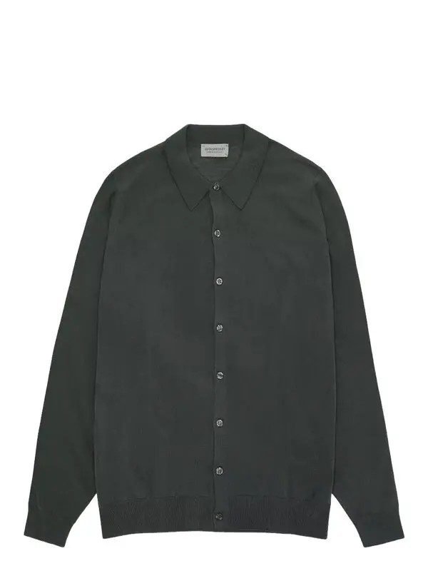 FORTELA Tibor Button-up Merino-wool Shirt - Green